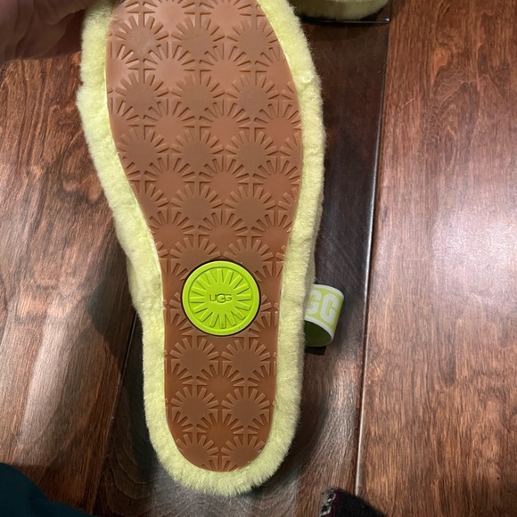 UGG | Shoes | Ugg Uggs Fluff Yeah Slides Neon Yellow 9 Slingback ...